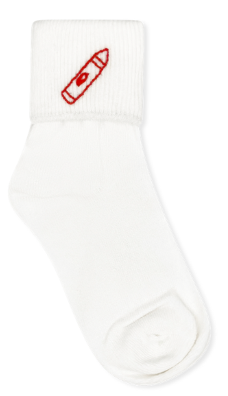 Crayon Fold Over Sock - Red – Children's Edit