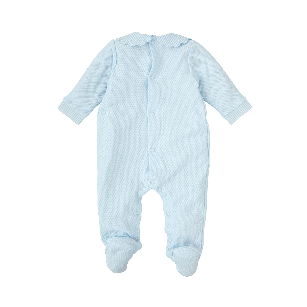 Sky Blue Striped Accent Babygro – Children's Edit
