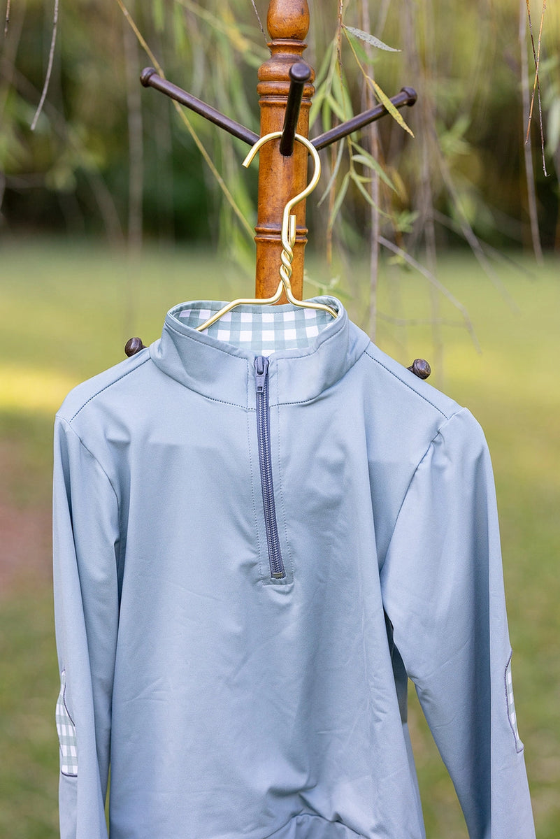 Baxter Quarter Zip Blue Thacker Plaid – Children's Edit