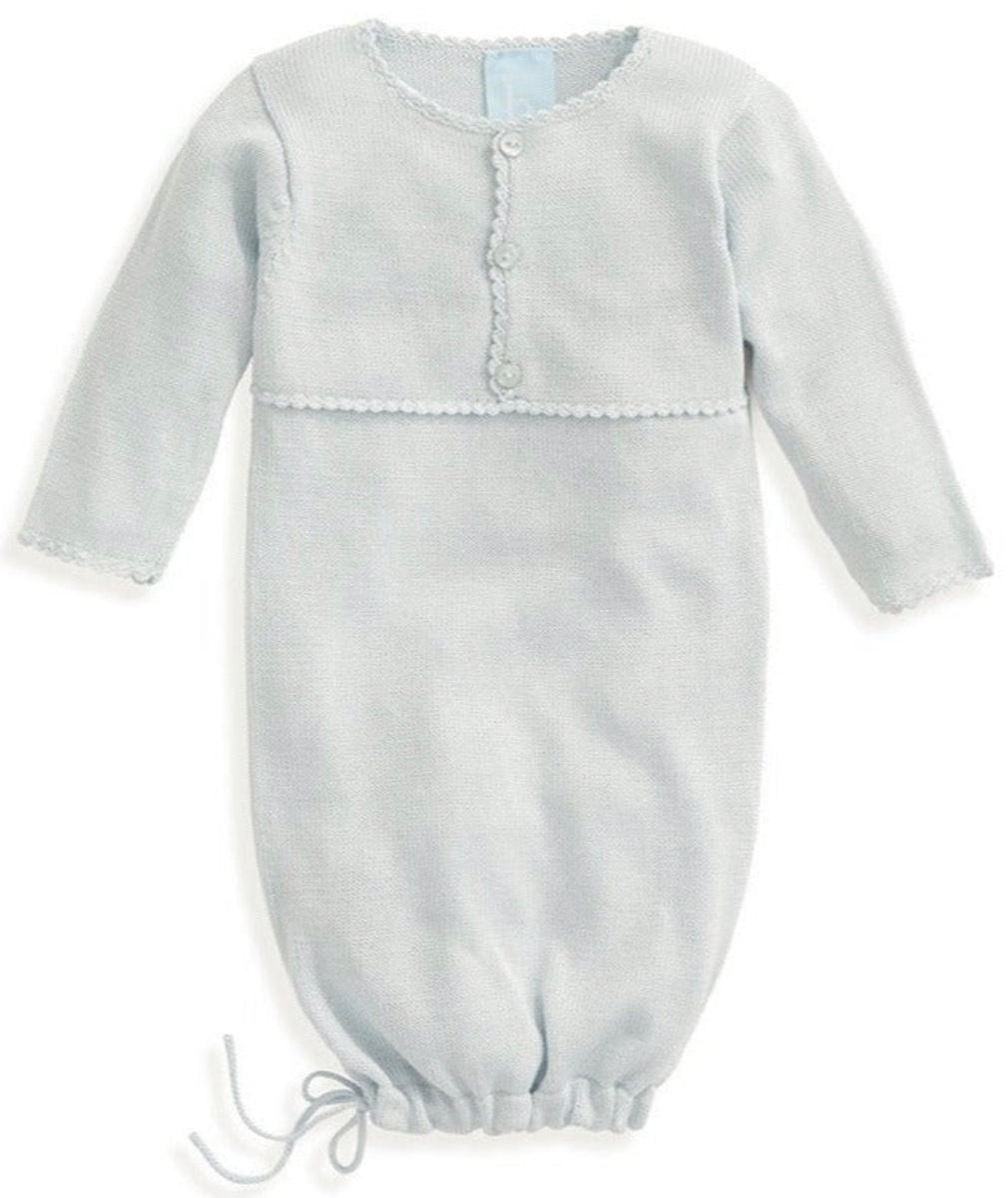 Mercerized Pima Baby Gown- Blue – Children's Edit