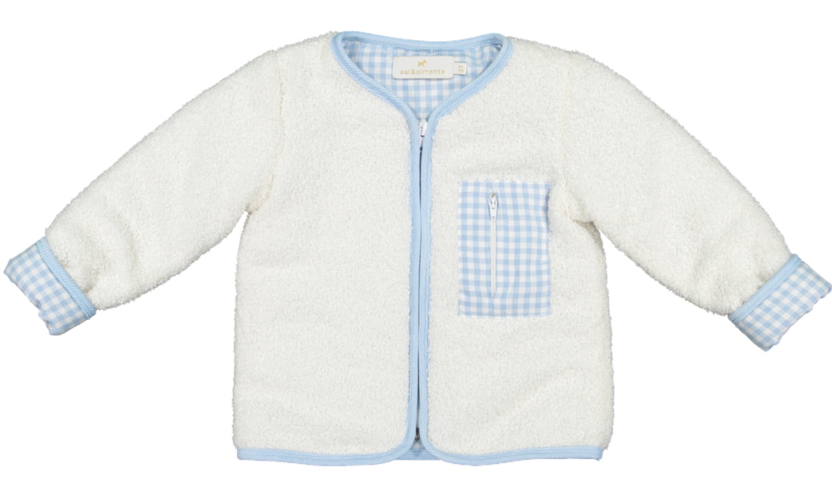 Polar Blue Gingham Fleece – Children's Edit
