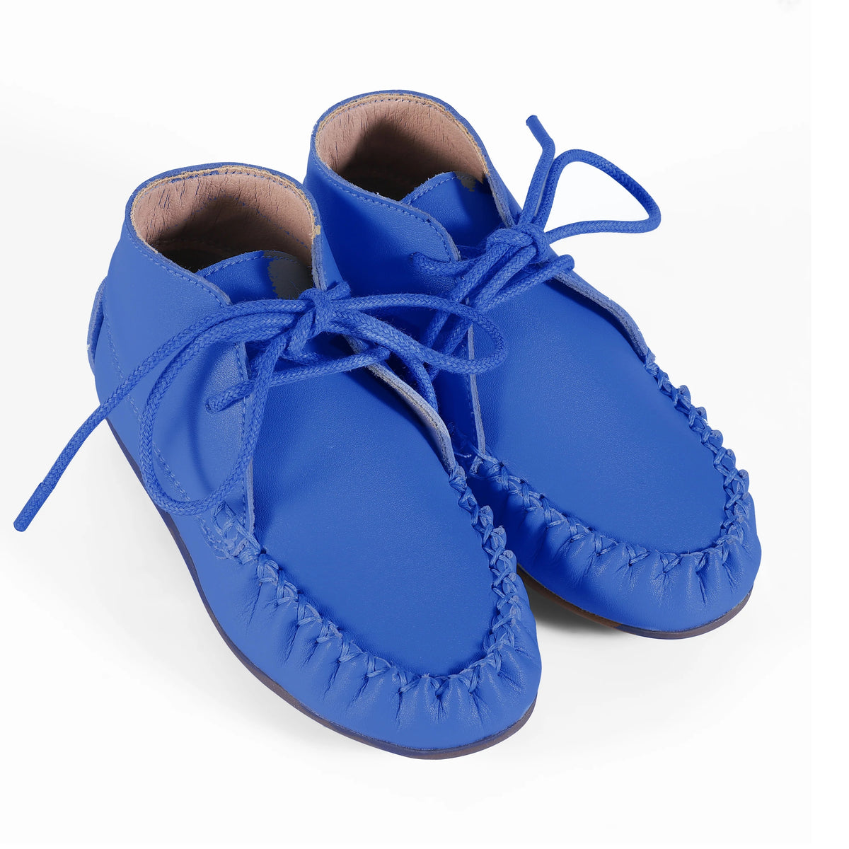 Blue Mocassin Lace Up First Walker – Children's Edit