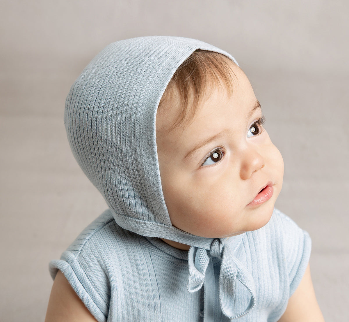 Classic Knit Bonnet- Blue – Children's Edit